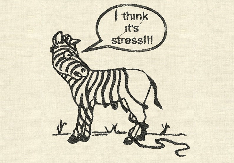 Machine embroidery designs stressed zebra funny animals | Etsy