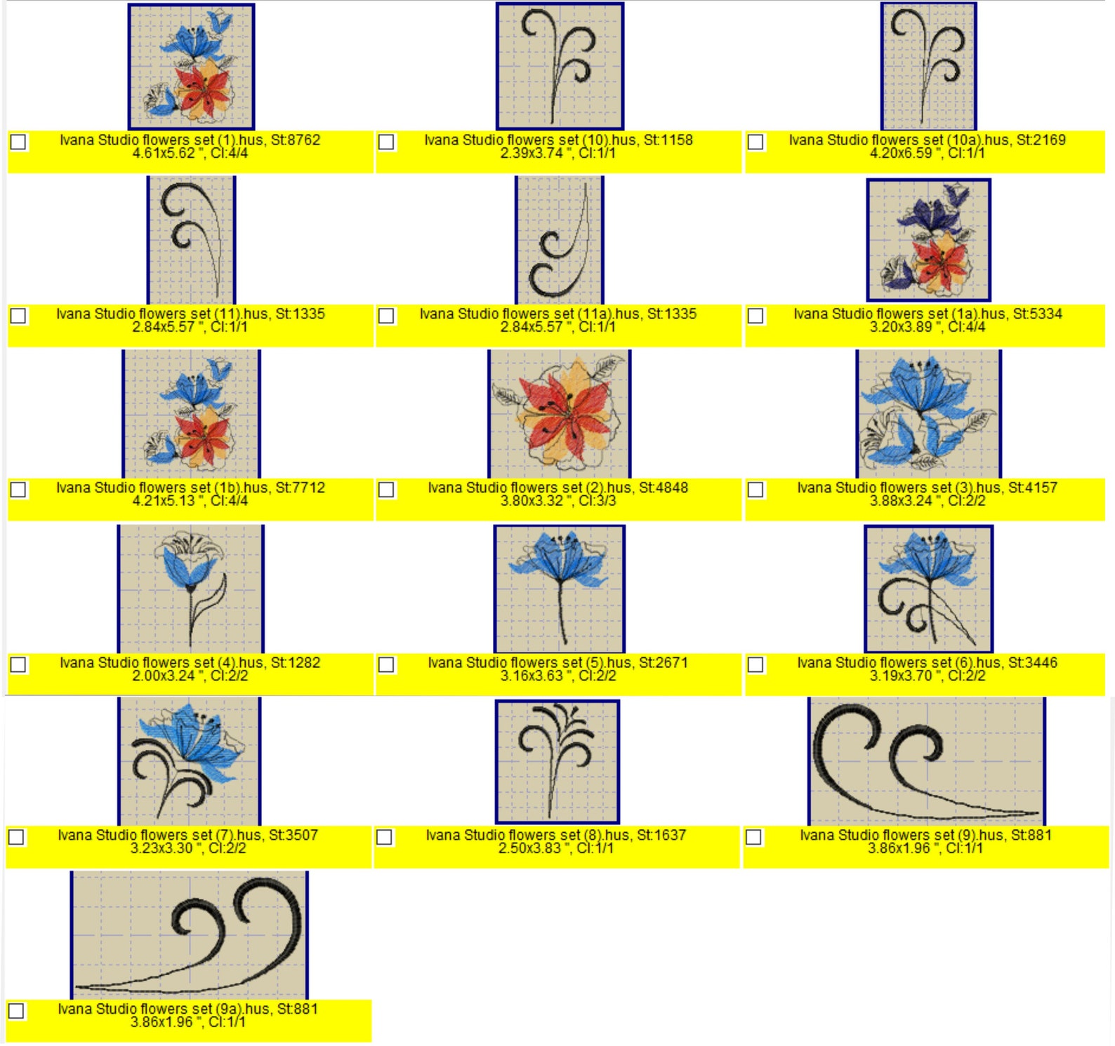 11 Designs Set Machine Embroidery Desigs Set Flowers - Etsy