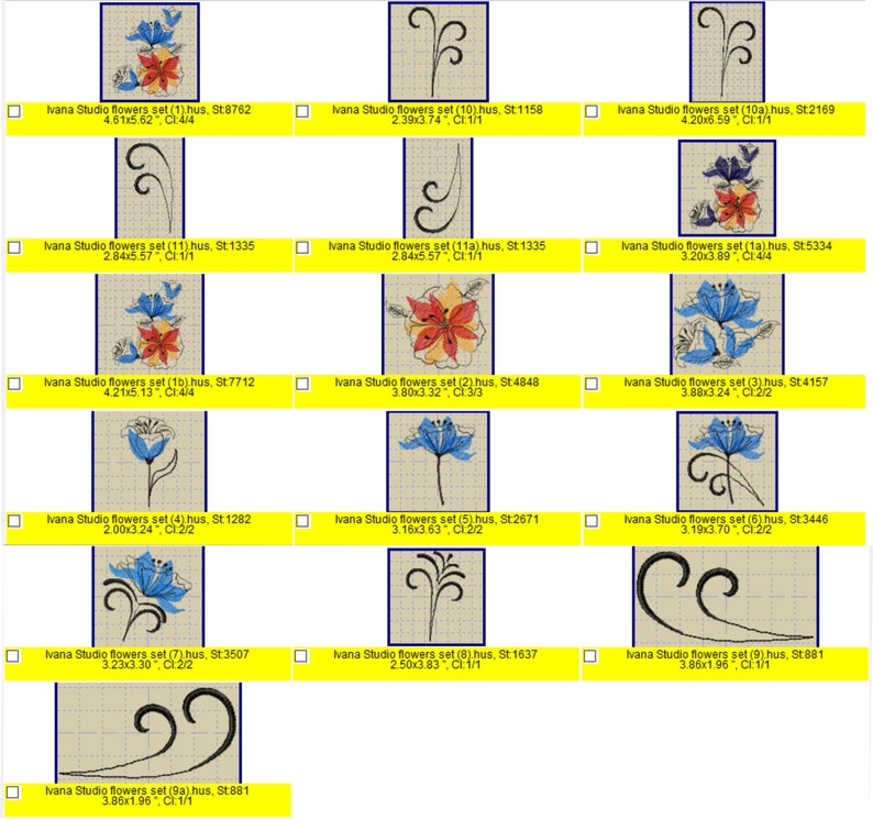 11 Designs Set Machine Embroidery Desigs Set Flowers - Etsy