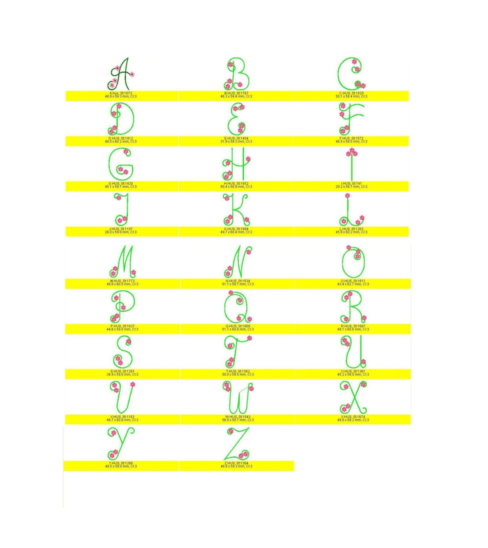 Machine Embroidery Monogram Fonts Flower Font - Etsy