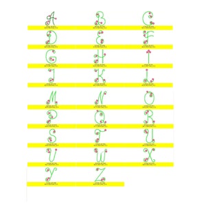 Machine Embroidery Monogram Fonts Flower Font - Etsy