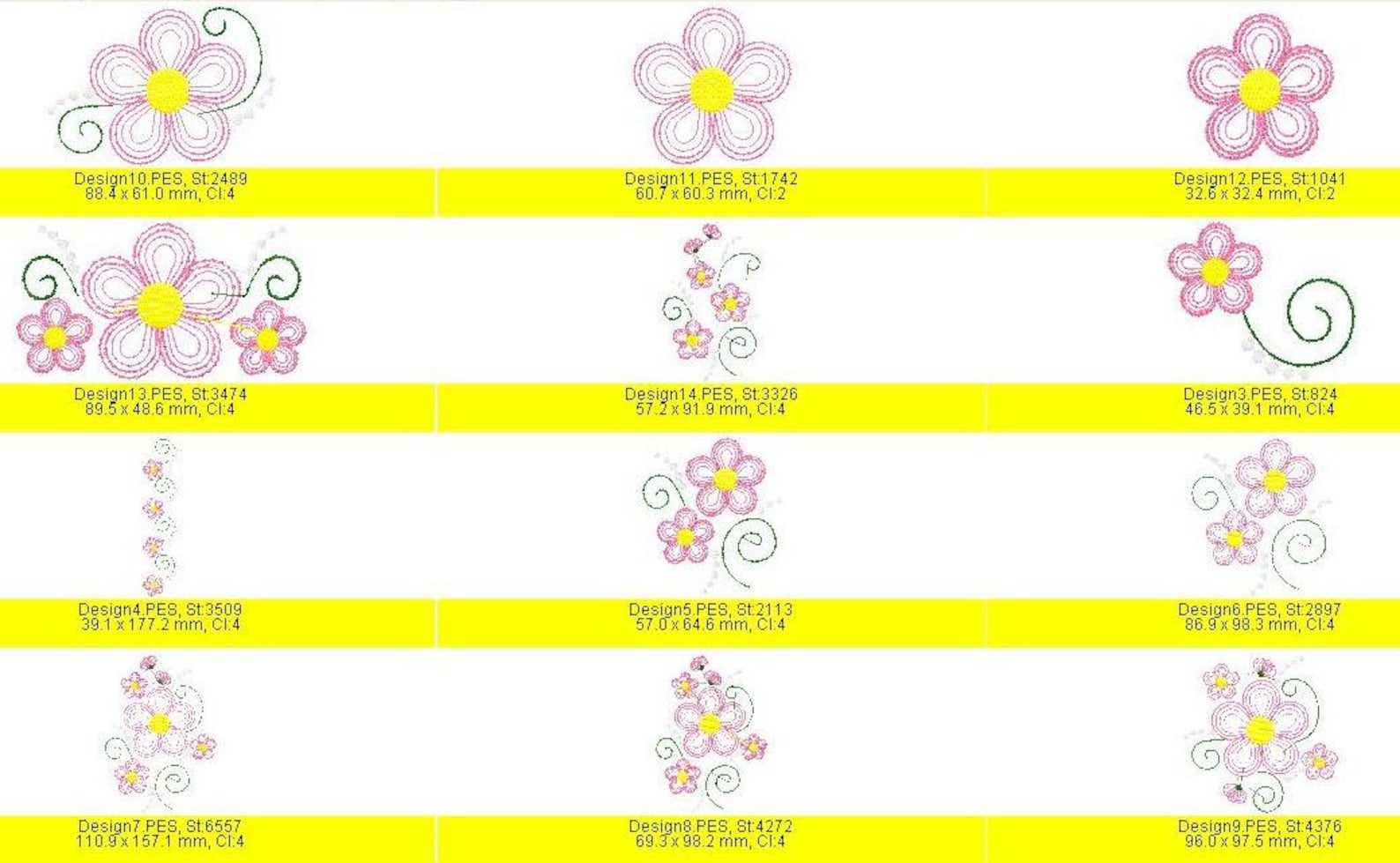 Machine Embroidery Designs Set Flowers - Etsy