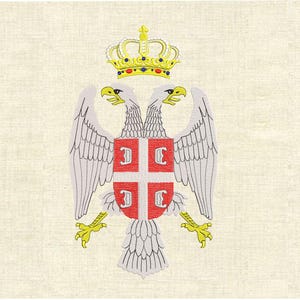 Serbian National Coat of Arms Crest Eagles Machine Embroidery Designs ...