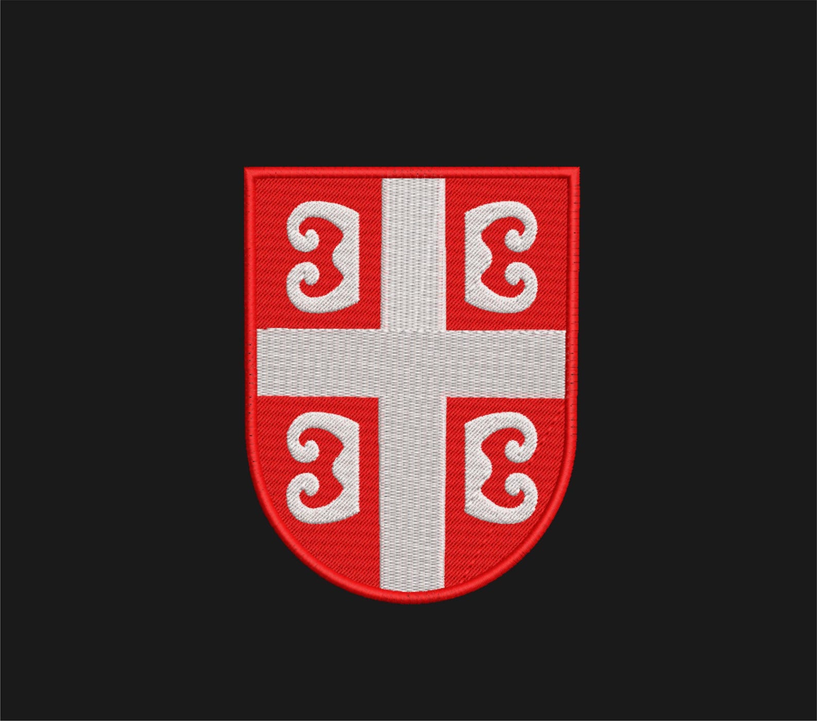 Serbian National Coat of Arms Crest Patch Machine Embroidery Designs 4 ...