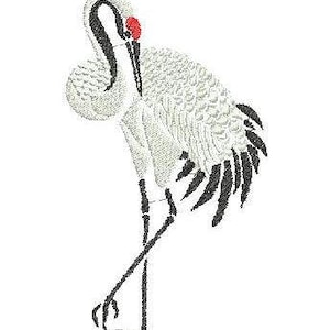 Crane Machine Embroidery Designs Japanese Embroidery - Etsy