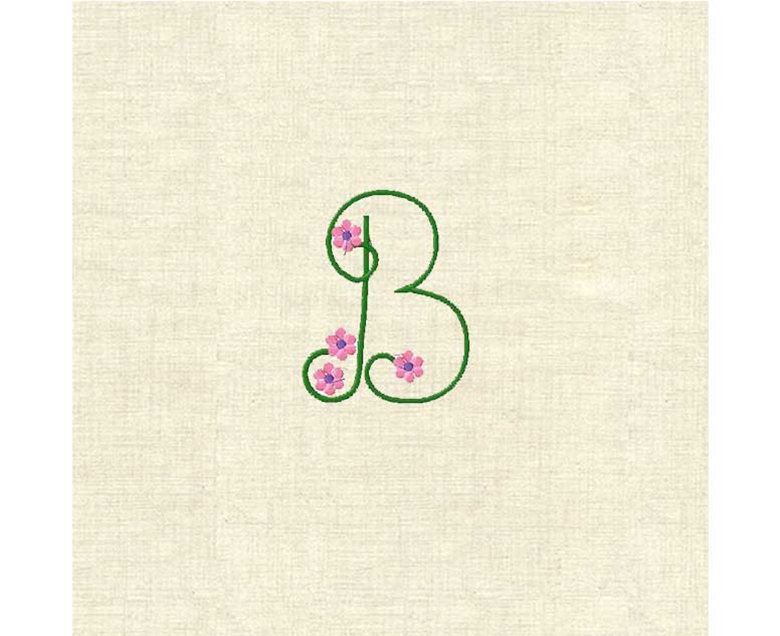 Machine Embroidery Monogram Fonts Flower Font - Etsy