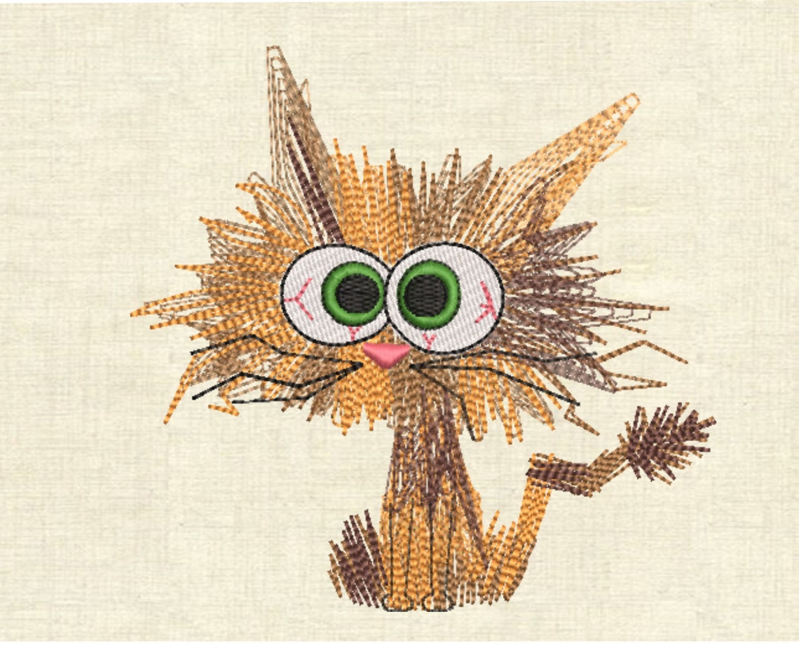 Stressed Cat Machine Embroidery Designs - Etsy