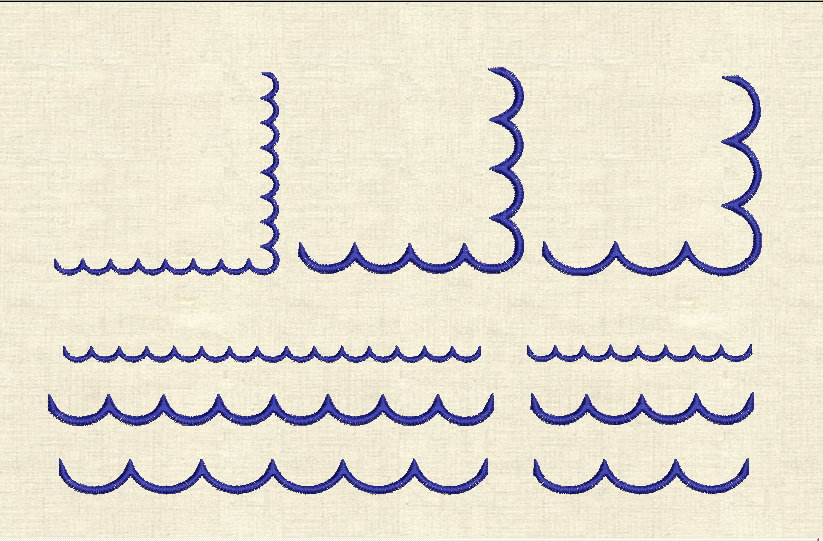 Scallop Borders and Corners Set Machine Embroidery Designs - Etsy
