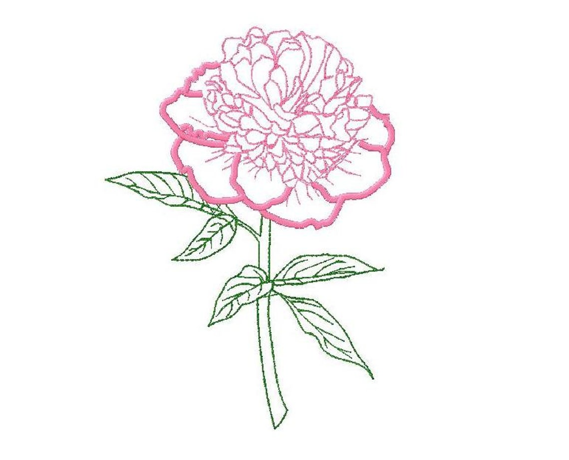 Machine Embroidery Designs Flowers Japanese Peony Embroidery - Etsy