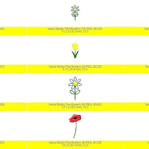 Mini Flowers Set of 12 Tiny Machine Embroidery Designs Flower - Etsy