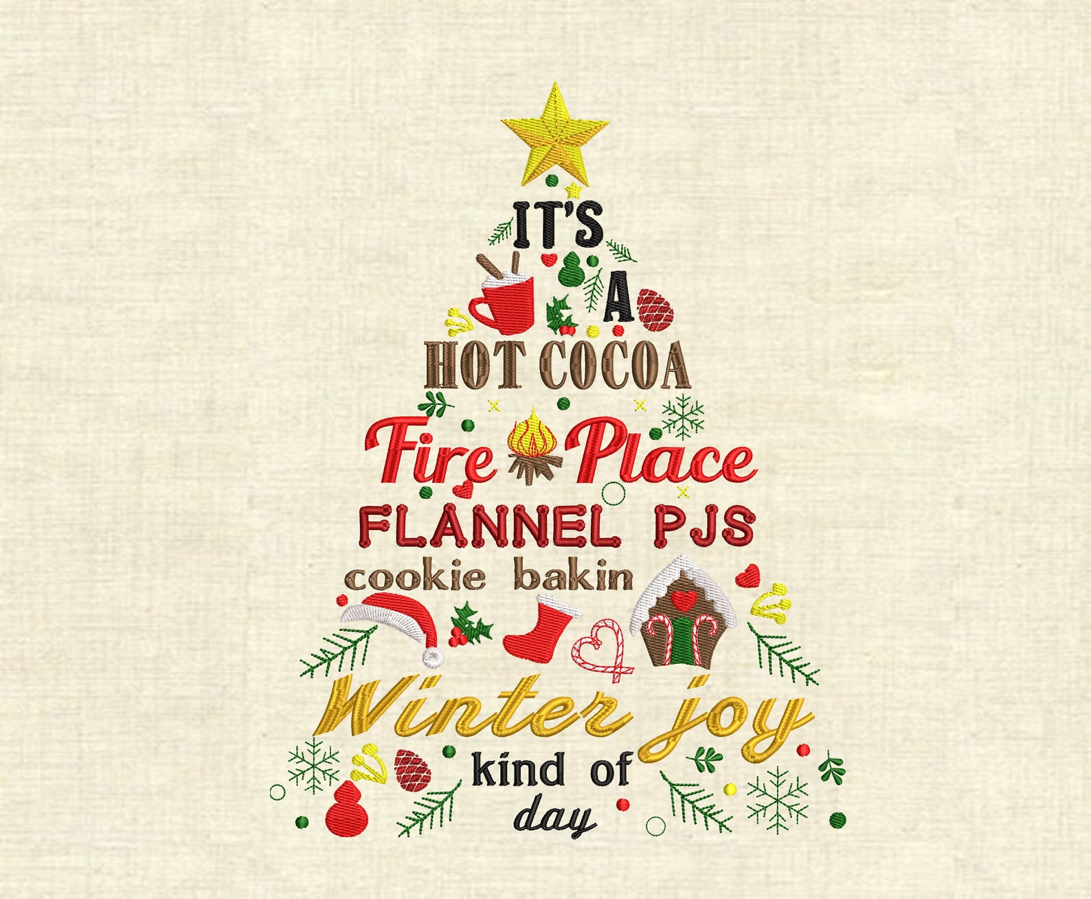 Machine Embroidery Designs Winter Joy Kind of Day - Etsy