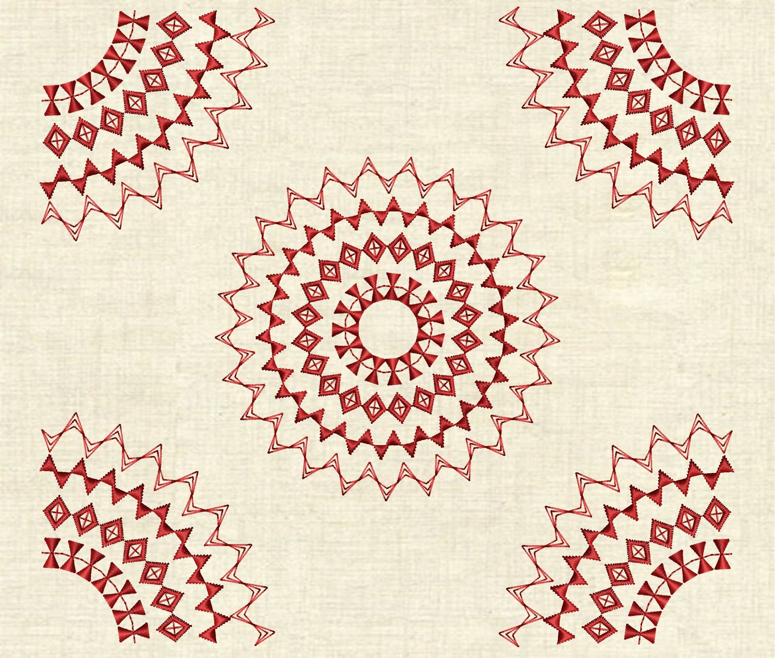 Corners and Center Piece for Cushion Machine Embroidery Designs - Etsy