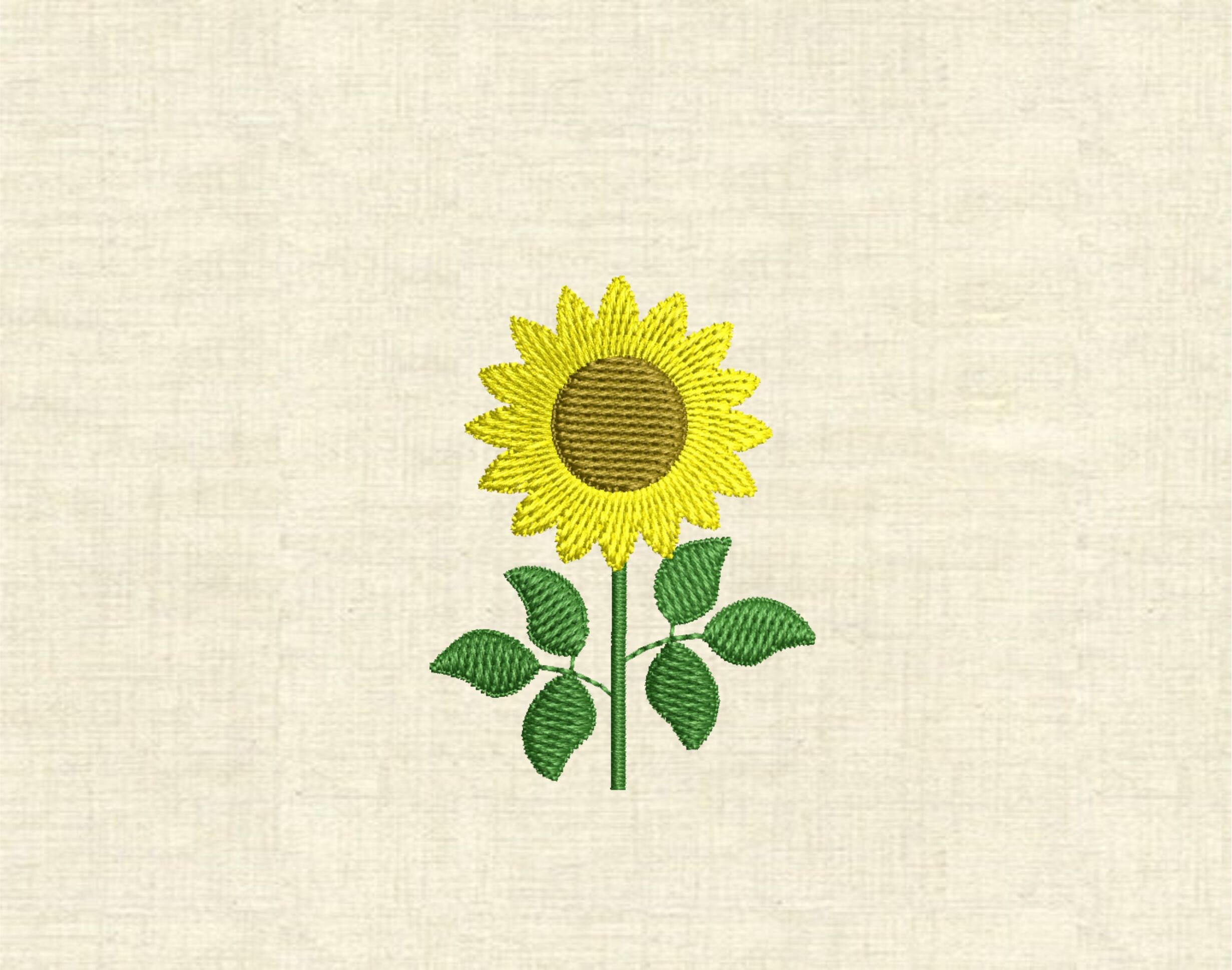 Mini Machine Embroidery Design Tiny Flowers Sunflower - Etsy