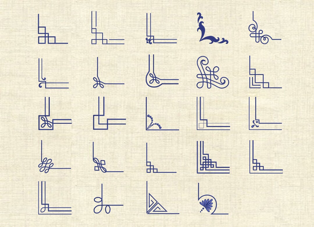 24 Art Deco Corners Designs! Machine Embroidery Designs - Etsy