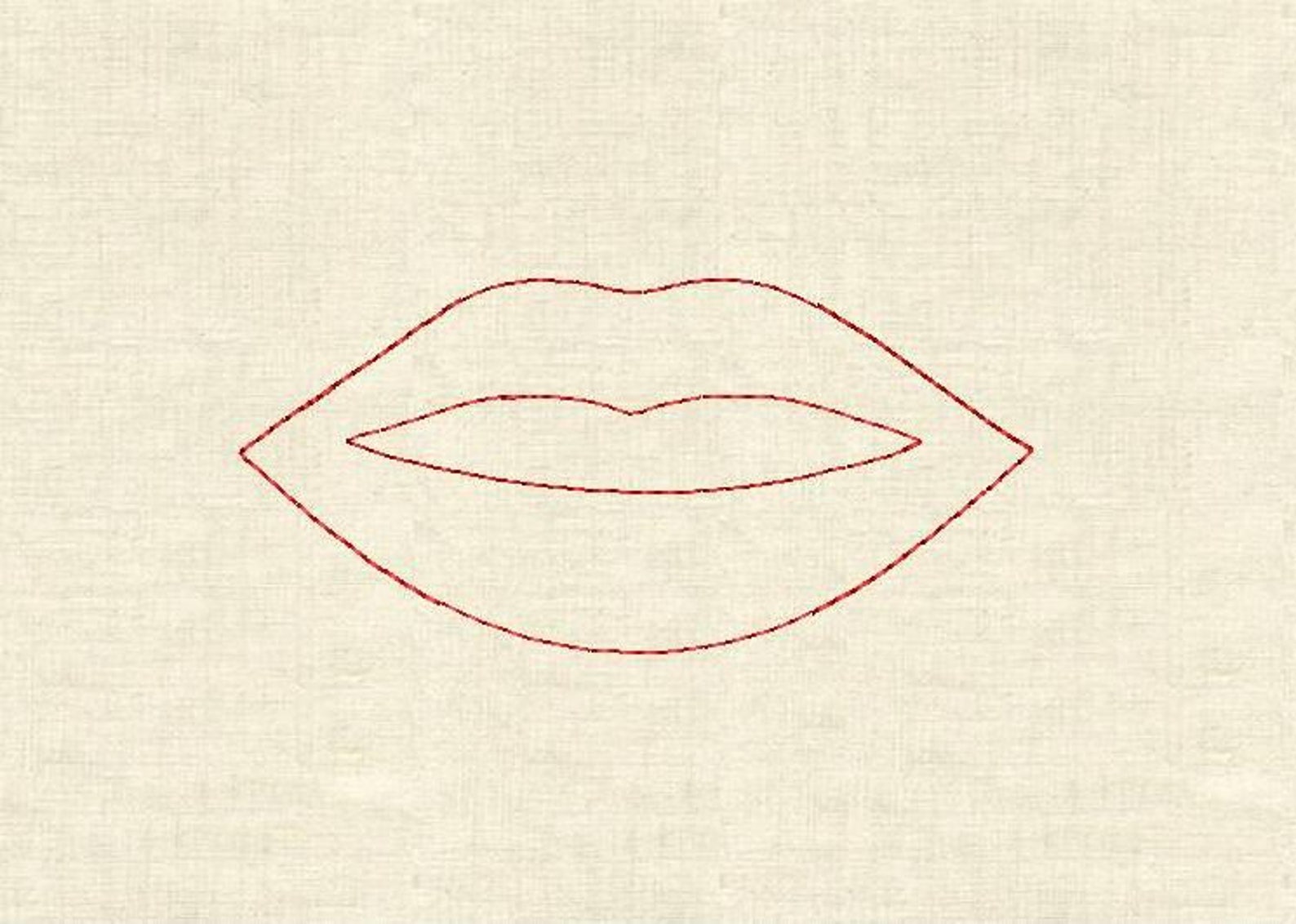 Machine Embroidery Design Lips Kiss Applique Single Stitch and | Etsy