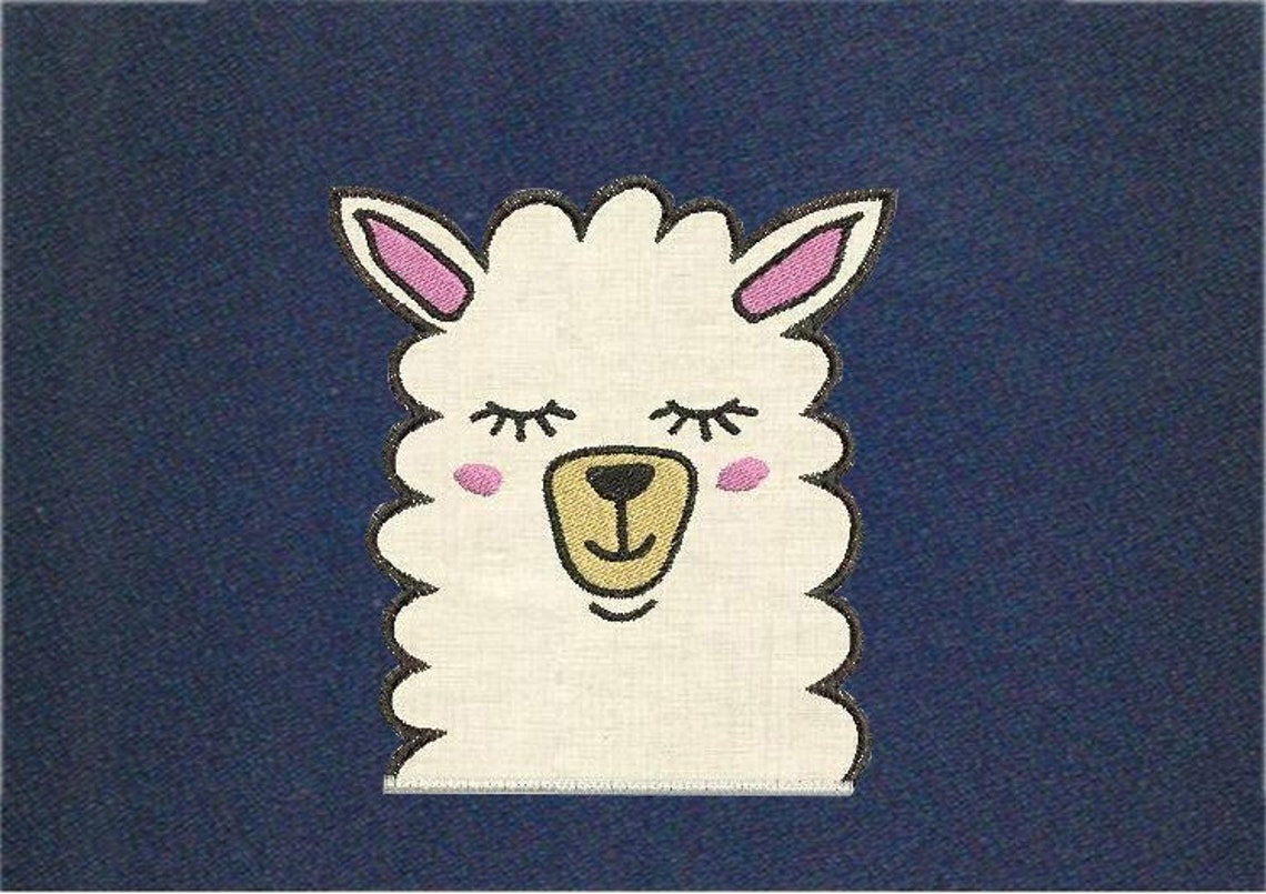 Applique Machine Embroidery Designs Llama Alpaca Head | Etsy