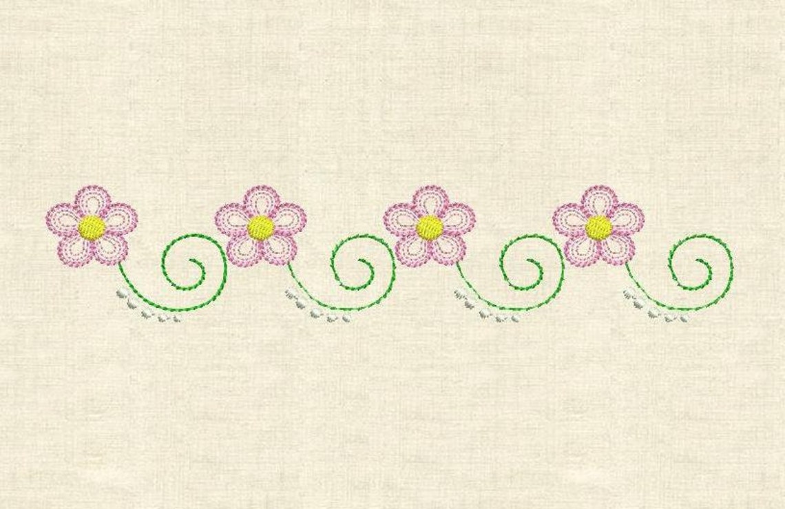 Machine Embroidery Designs Flowers Border - Etsy