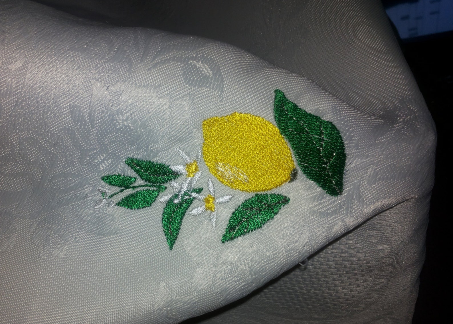 Machine Embroidery Design Lemon With Blooms Fruit Kitchen - Etsy