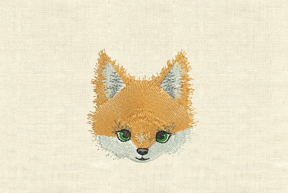 Machine embroidery design fox head | Etsy