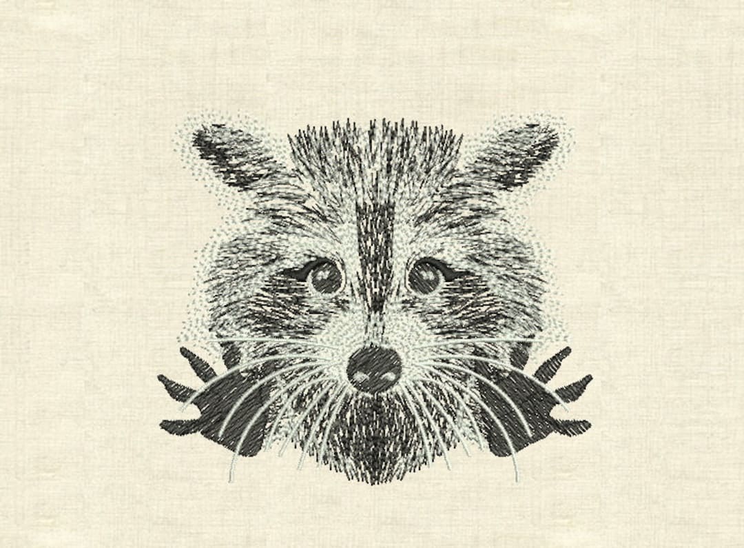 Raccoon Machine Embroidery Designs - Etsy