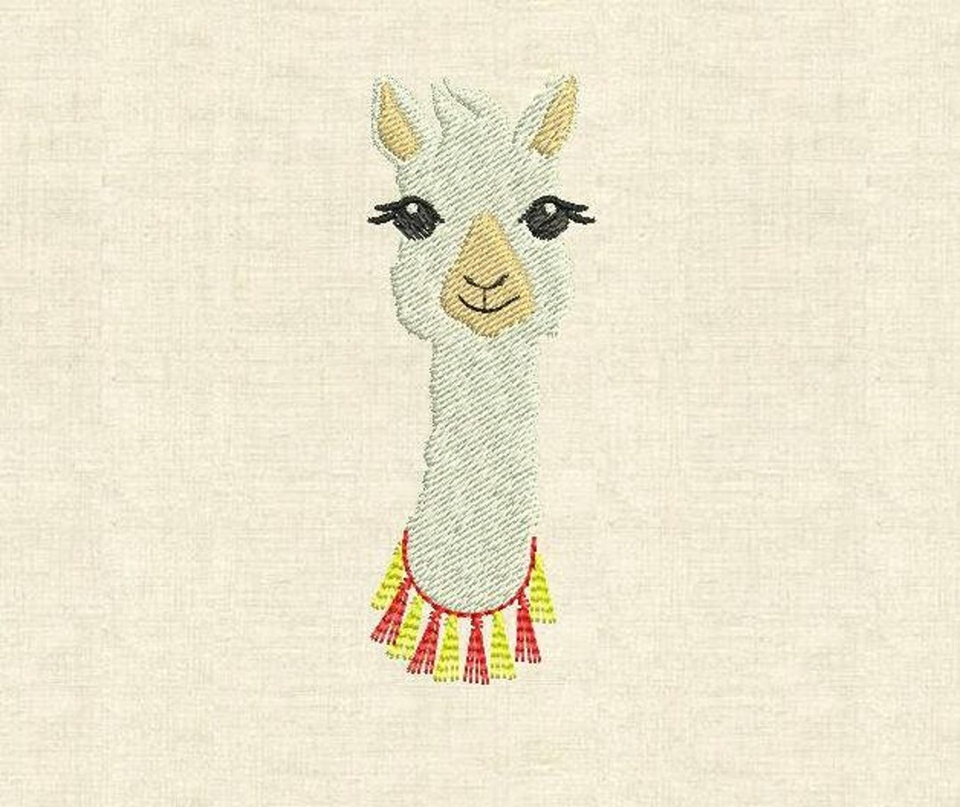 Machine Embroidery Designs Llama Alpaca Head - Etsy