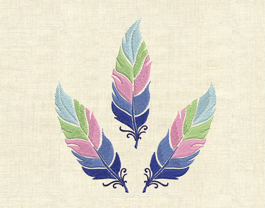 Feathers Machine Embroidery Design - Etsy
