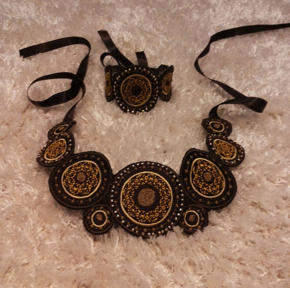 ITH Machine Embroidery Accessories Set Necklace and Bracelet | Etsy