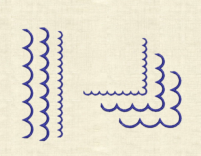 Scallop Borders and Corners Set Machine Embroidery Designs - Etsy
