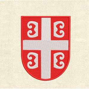 Serbian National Coat of Arms Crest Patch Machine Embroidery Designs 4 ...