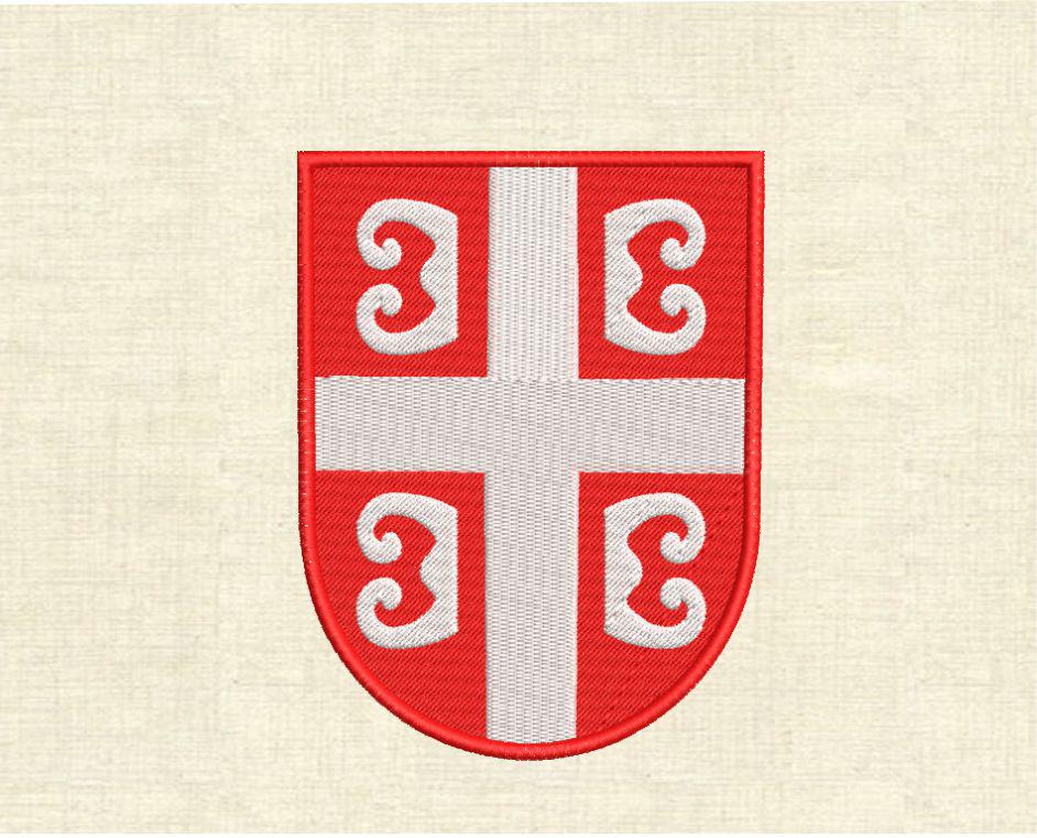 Serbian National Coat of Arms Crest Patch Machine Embroidery Designs 4 ...