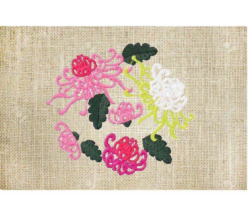 Machine Embroidery Set Flowers Japanese Embroidery - Etsy
