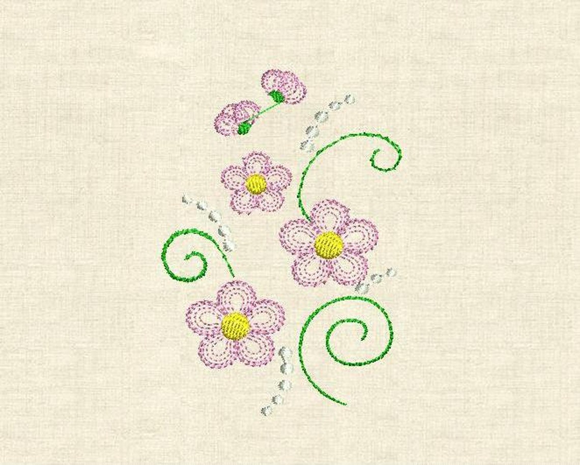 Machine Embroidery Designs Set Flowers - Etsy
