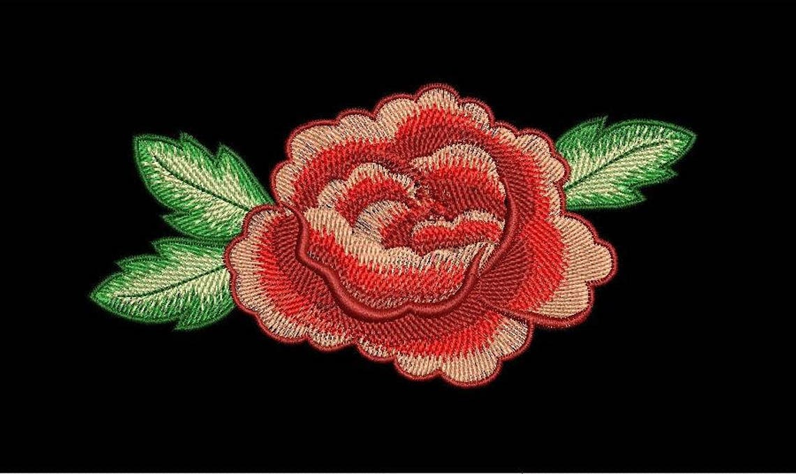 Machine Embroidery Design Rose - Etsy