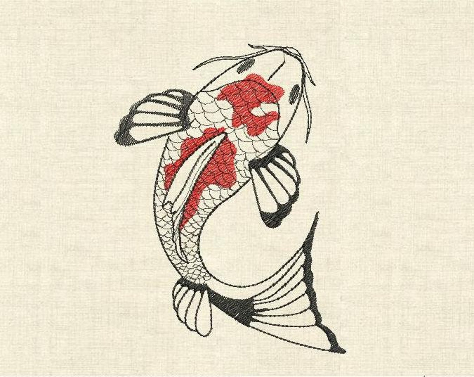 Machine Embroidery Designs Japanese Embroidery Koi Fish - Etsy UK
