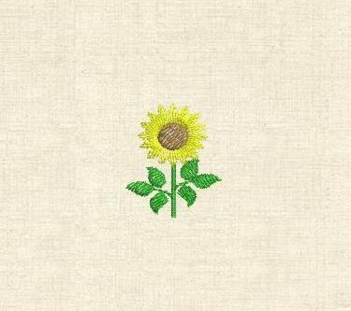 Mini Machine embroidery design tiny flowers Sunflower | Etsy
