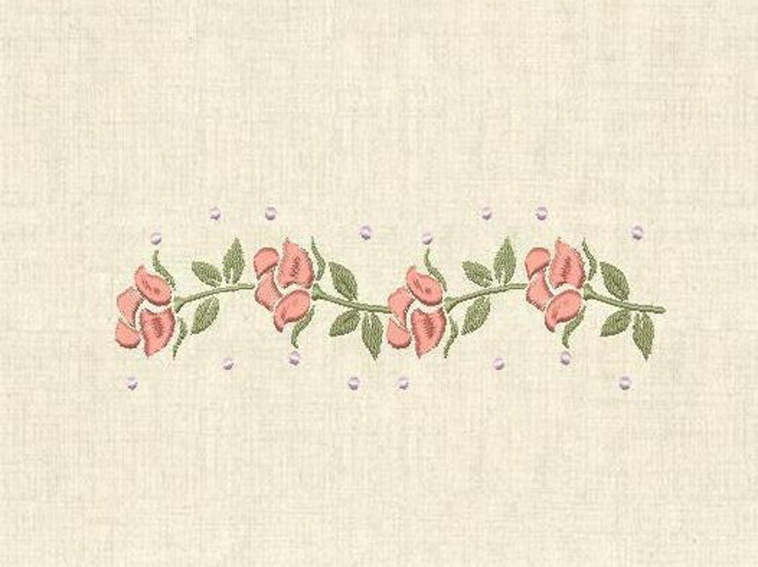 Machine Embroidery Designs Roses Border - Etsy