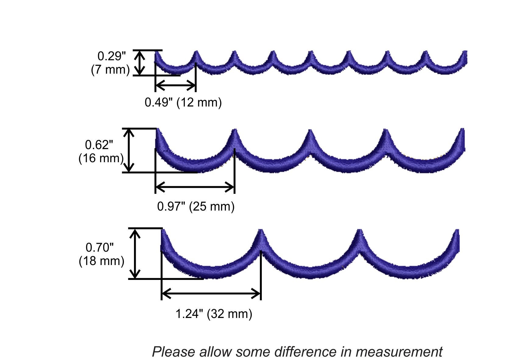 Scallop Borders and Corners Set Machine Embroidery Designs - Etsy