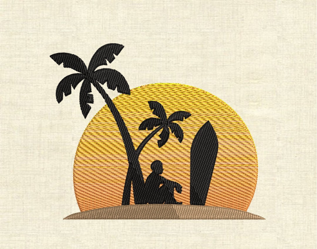 Mini Machine Embroidery Design After Surfing - Etsy