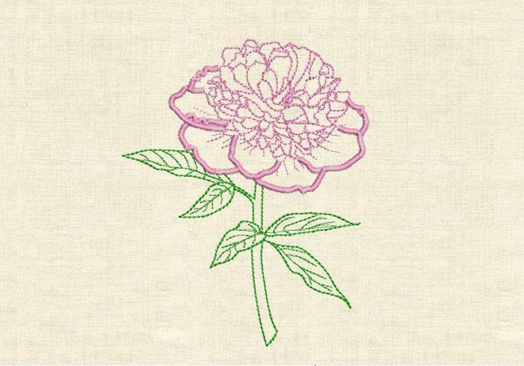 Machine Embroidery Designs Flowers Japanese Peony Embroidery - Etsy