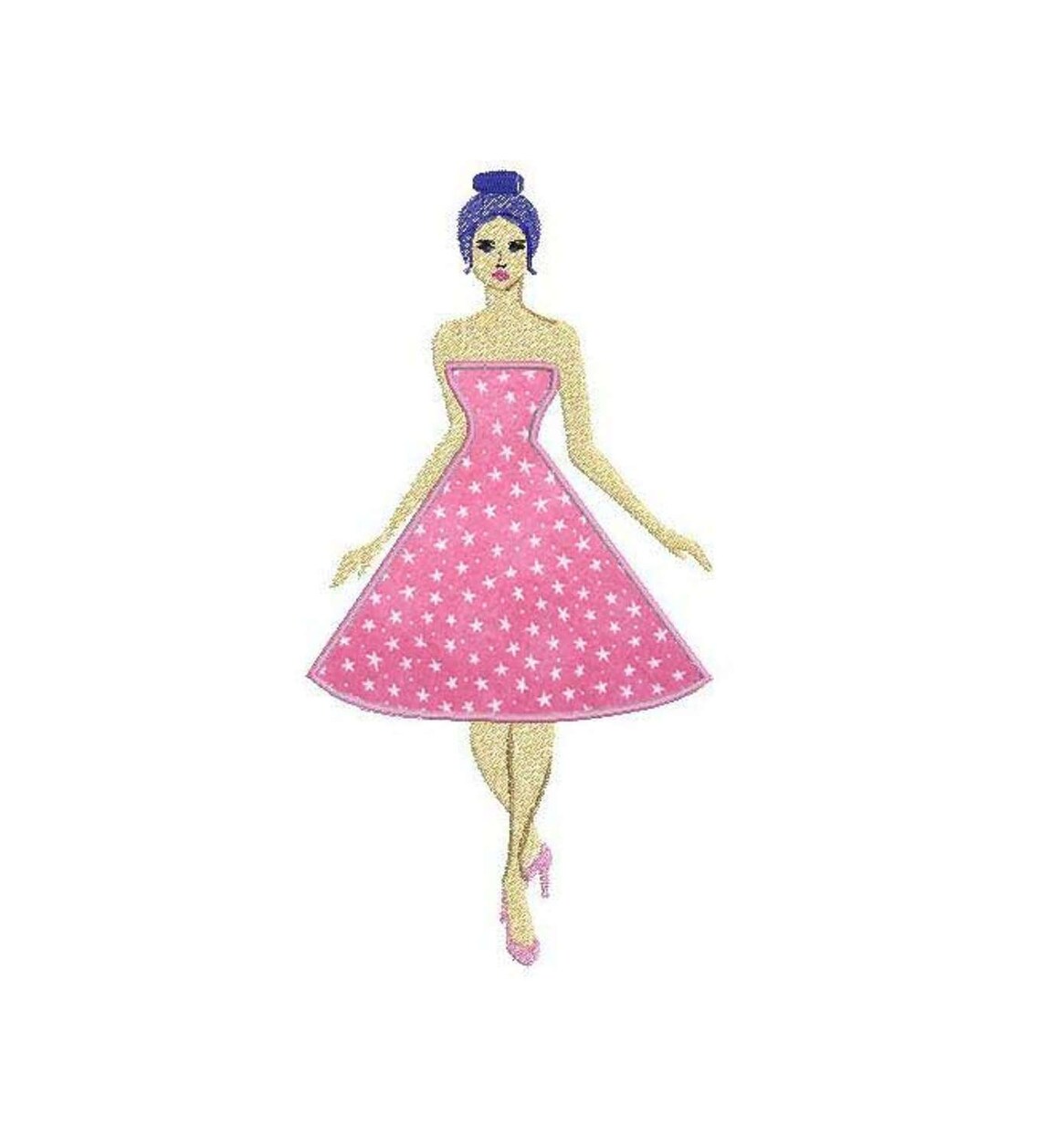 Machine Embroidery Design Woman Girl | Etsy