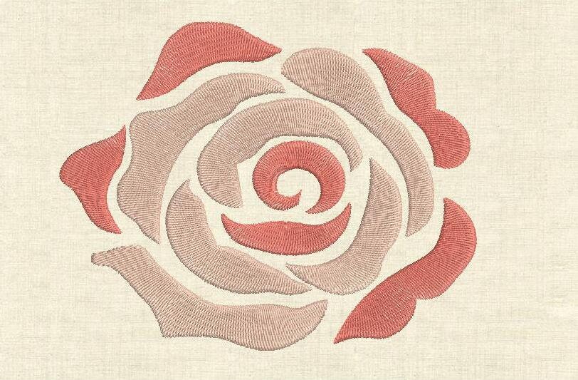 Machine embroidery designs rose in one and two colors | Etsy