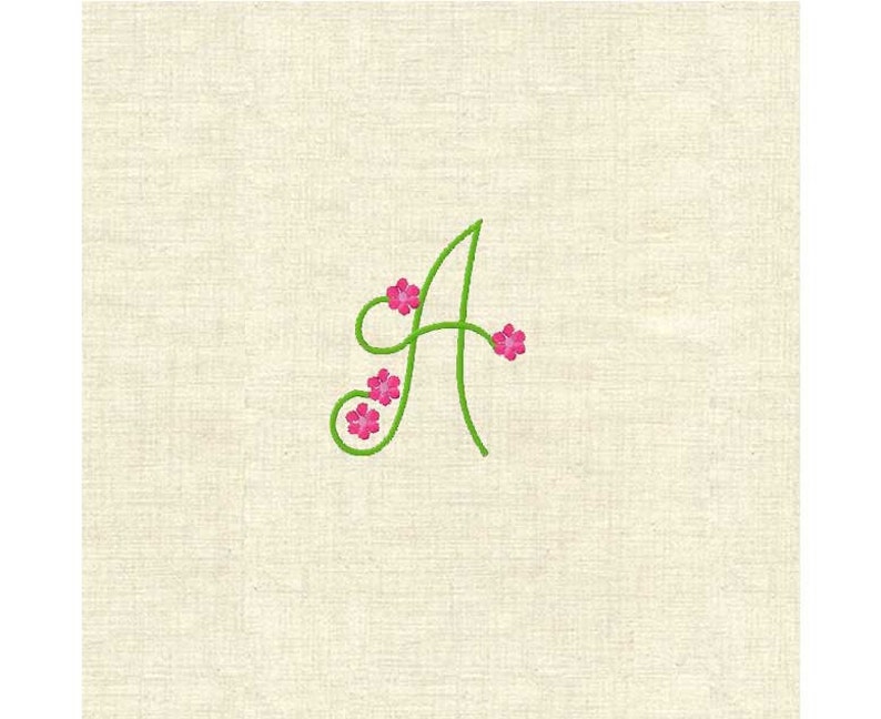 Machine Embroidery Monogram Fonts Flower Font - Etsy