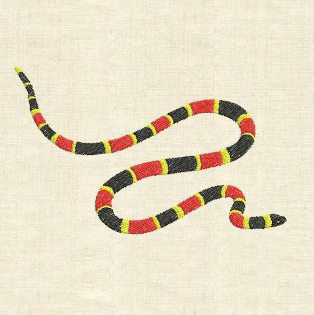Coral Snake Machine Embroidery Design - Etsy