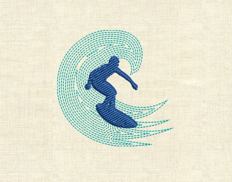 Surfing Mini Machine Embroidery Design - Etsy