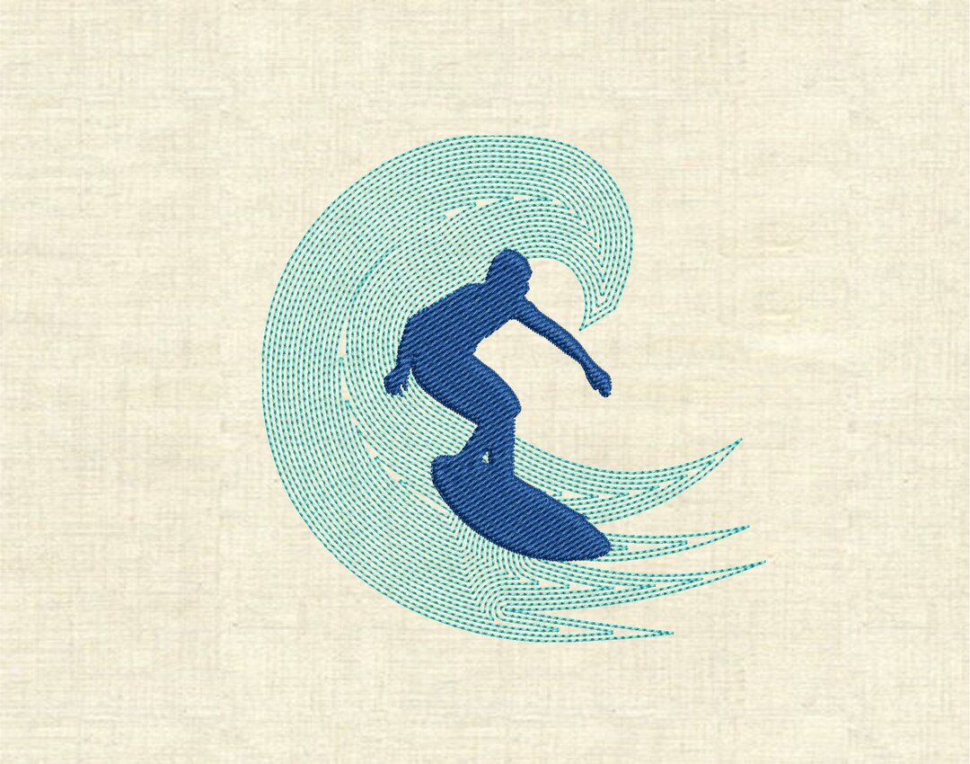 Surfing Mini Machine Embroidery Design - Etsy