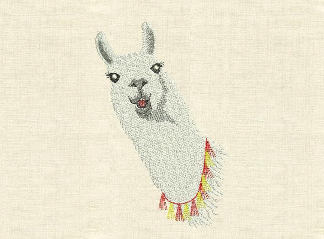 Llama Alpaca Head Machine Embroidery Designs Happy - Etsy