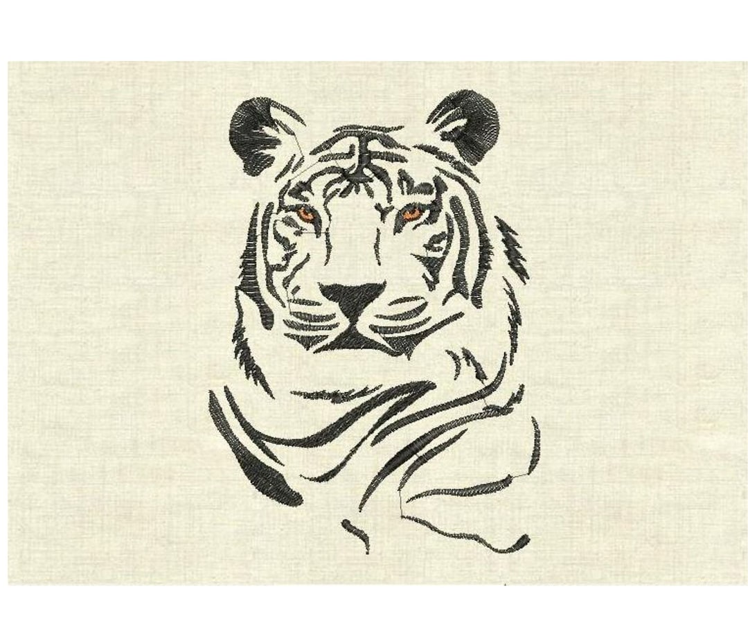 Machine Embroidery Design Tiger - Etsy