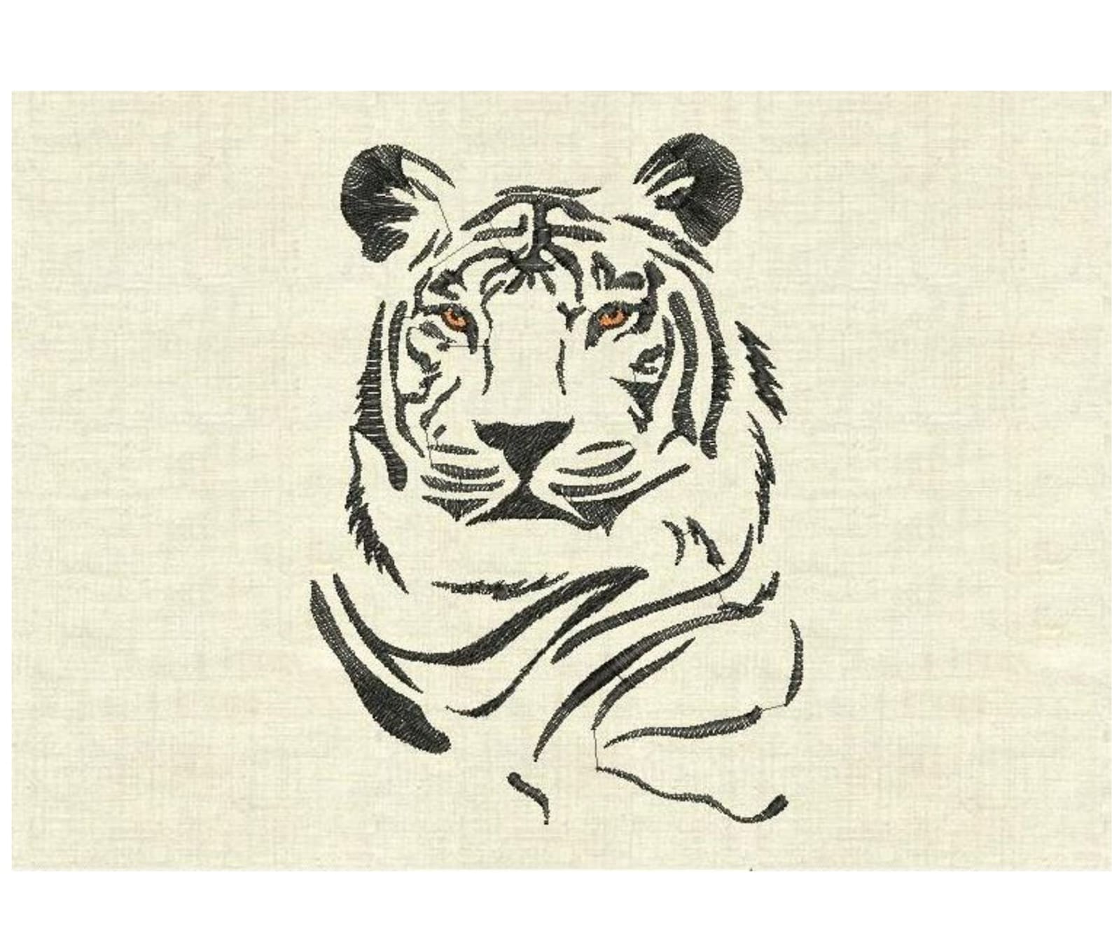 Machine Embroidery Design Tiger - Etsy