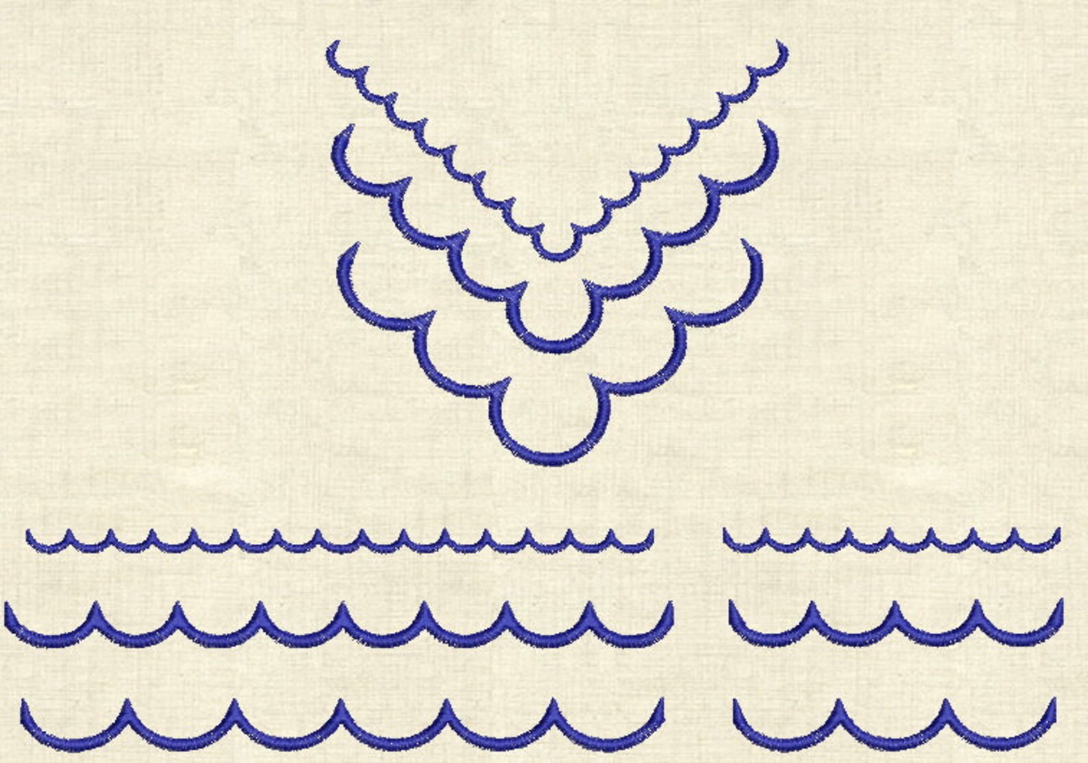 Scallop Borders and Corners Set Machine Embroidery Designs - Etsy