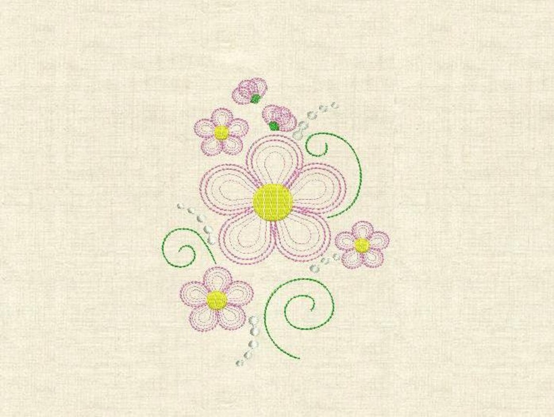 Machine Embroidery Designs Flowers - Etsy